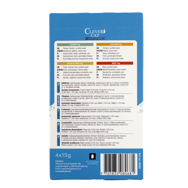 Creamy Catnip 4-pack Mixed 4 Flavors - Clever Cat