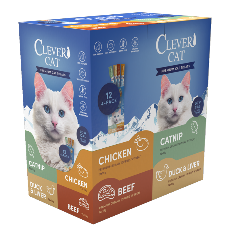 Creamy Catnip 4-pack Mixed 4 Flavors - Clever Cat